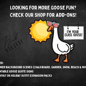 Printable Class Goose With Holiday Outfits: Classroom Decoration (PDF ...