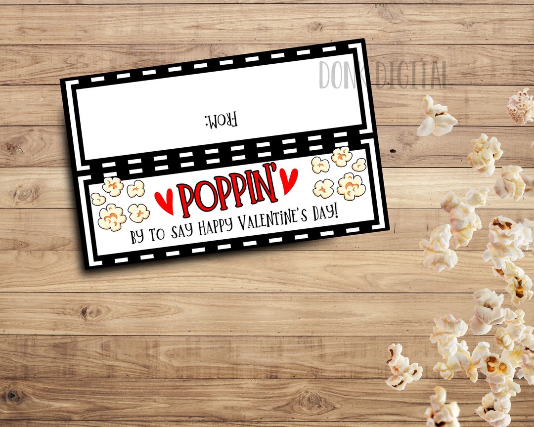POPPIN by to Say Happy Valentines Day- Popcorn Valentine- Baggie Topper ...