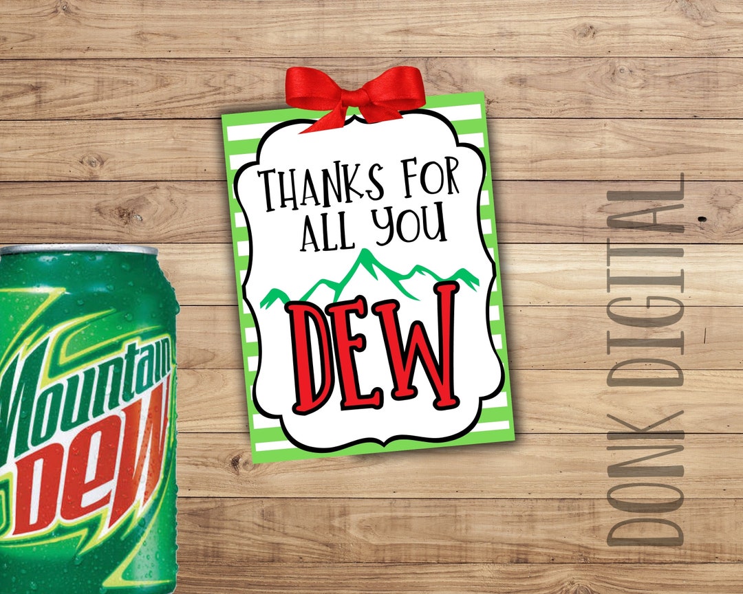 Thanks for All You DEW Thank You Tag Appreciation Tag - Etsy