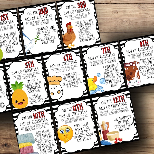 Funny 12 Days of Christmas - Etsy
