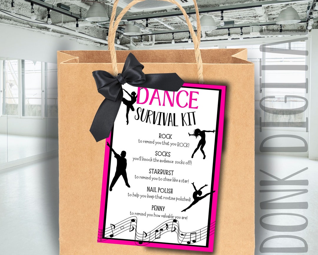 Dance Survival Kit- Team Gift Printable - Sports Tags- Dancer Gift ...