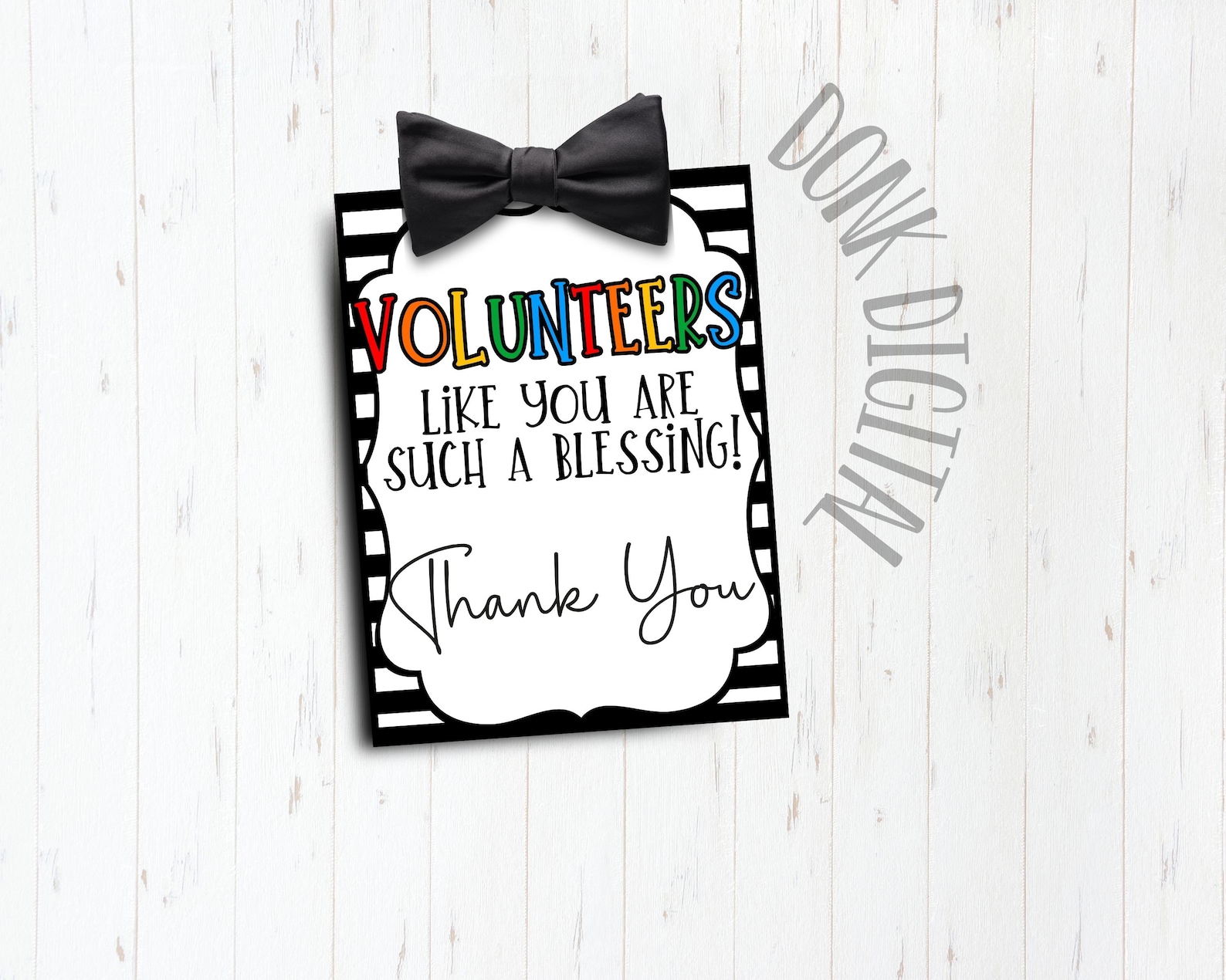 Volunteer Appreciation Gift Tag: Thank You Printable (PDF) - Etsy