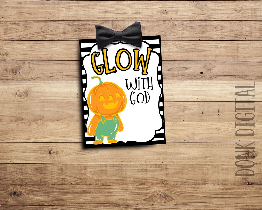 Glow With God- Glow Stick Tags- Religious Halloween Tag BUNDLE - Sunday ...