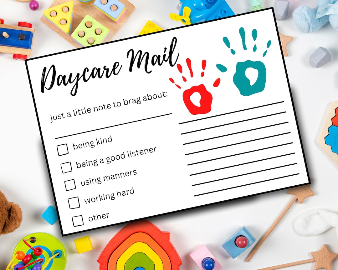Daycare Mail Printable Day Care Instant Download Babysitter Notes Notes ...