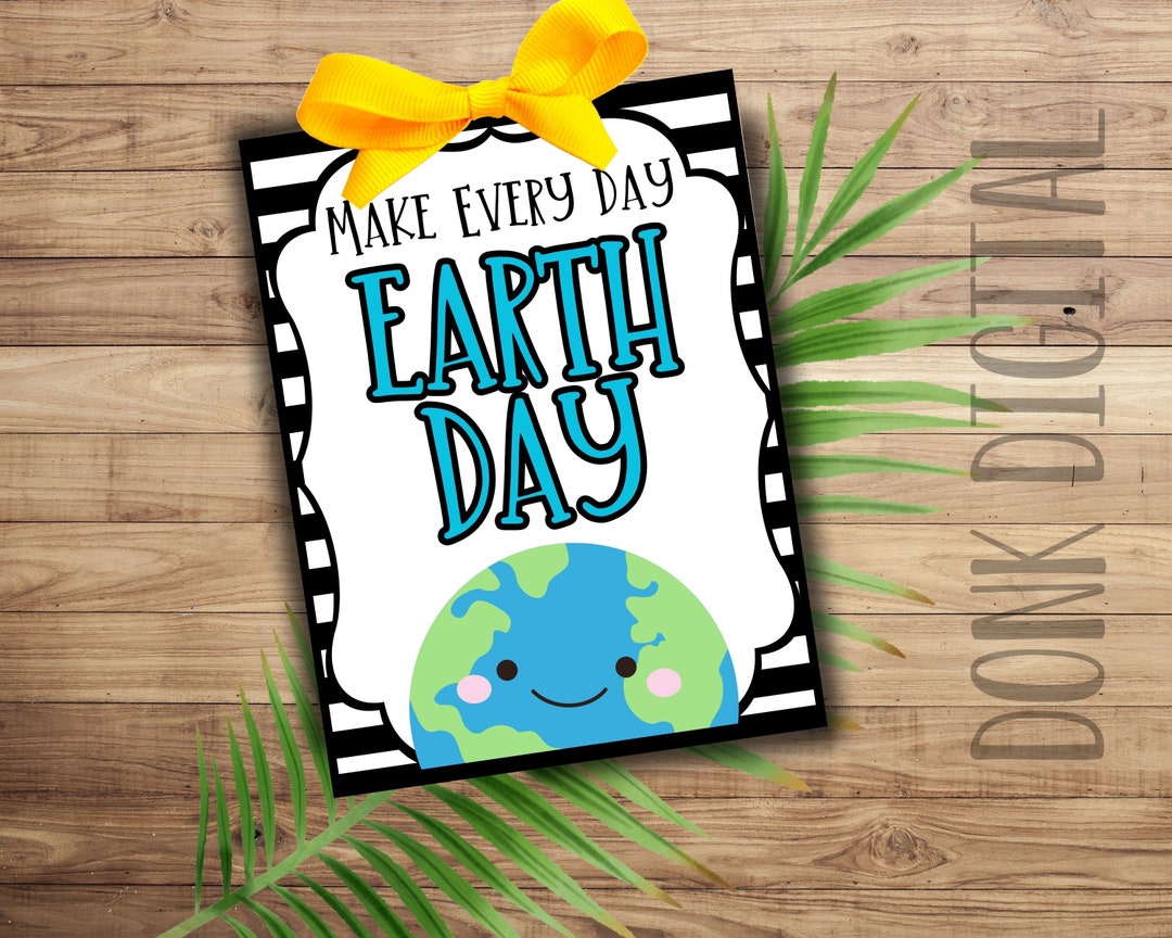 Happy Earth Day Tag- Earth Day Printable- April Printables - - Etsy