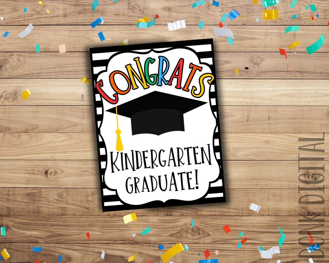 Kindergarten Graduation Gift Tag – Printable Congrats Graduate (PDF) - Etsy