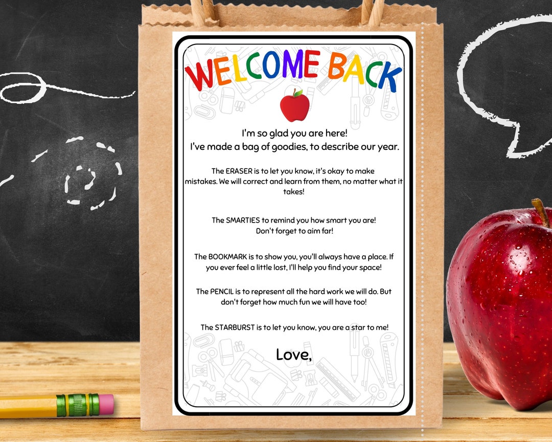 Welcome Back Survival Kit Teacher Printable student Gift - Etsy Australia