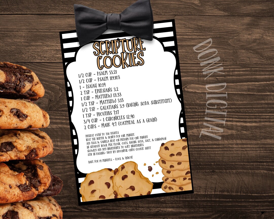 Scripture Cookies- Printable Recipe- Bible Verse- Religious - Church ...