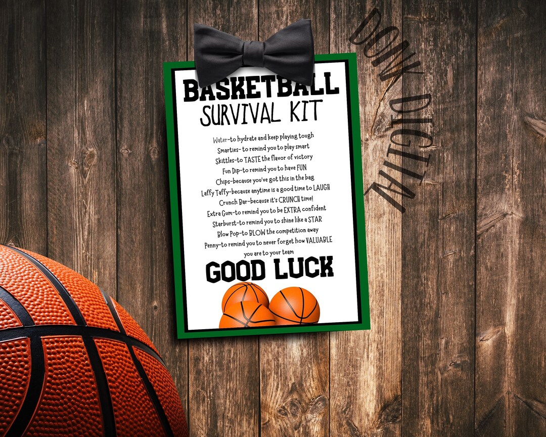 Basketball Survival Kit- Team Gift Printable - Sports Tags- Basketball ...