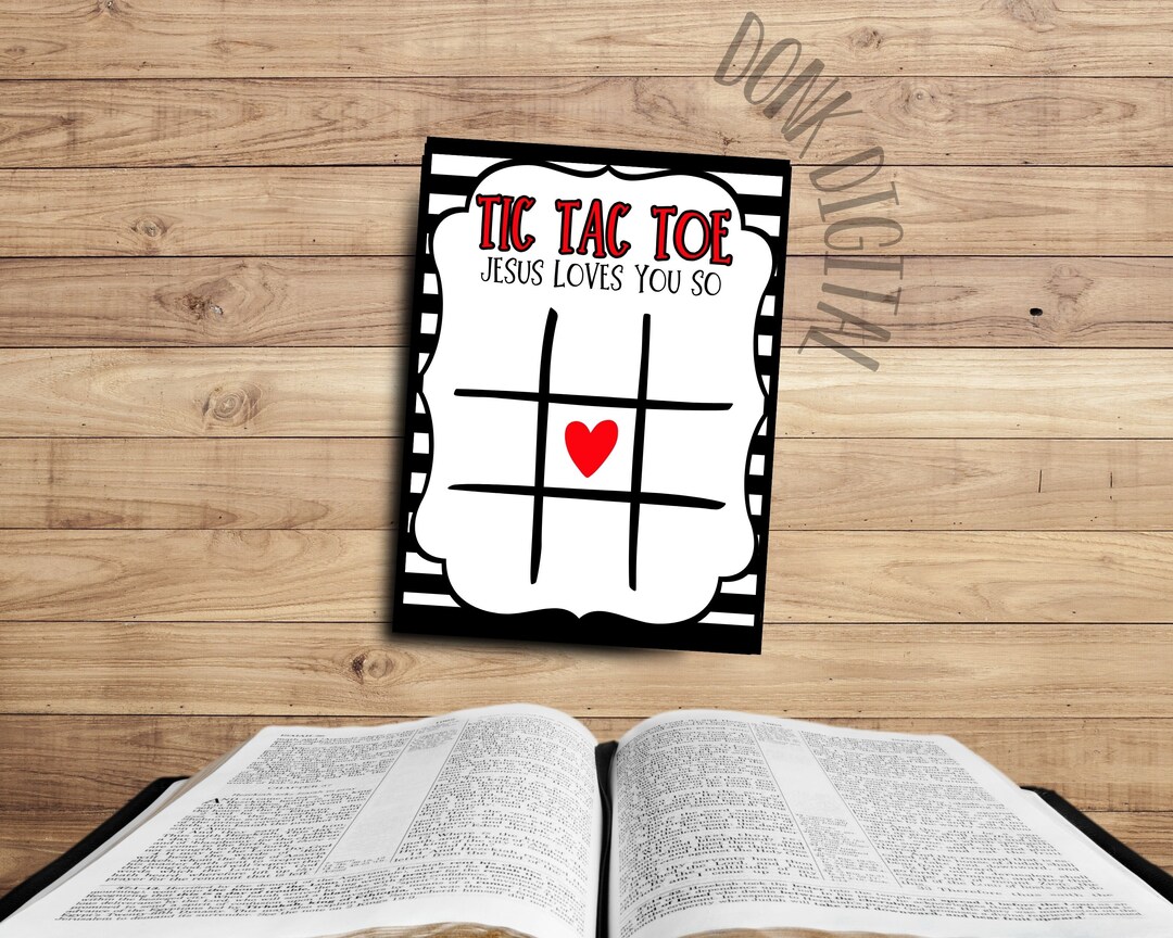 Tic Tac Toe Jesus Loves You so -bible Verse Valentine's- Religious ...