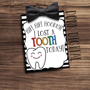 Lost Tooth Tag: Printable Student Gift, Milestone Keepsake (PDF) - Etsy