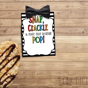 Rice Crispy Treat Tag: Snap Crackle Pop Favor (PDF File) - Etsy