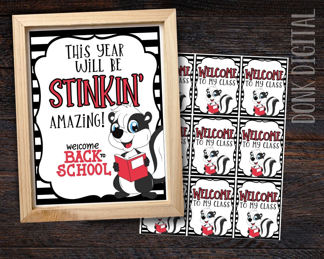 Funny Skunk Classroom Poster & Welcome Tags - Back to School (PDF) - Etsy