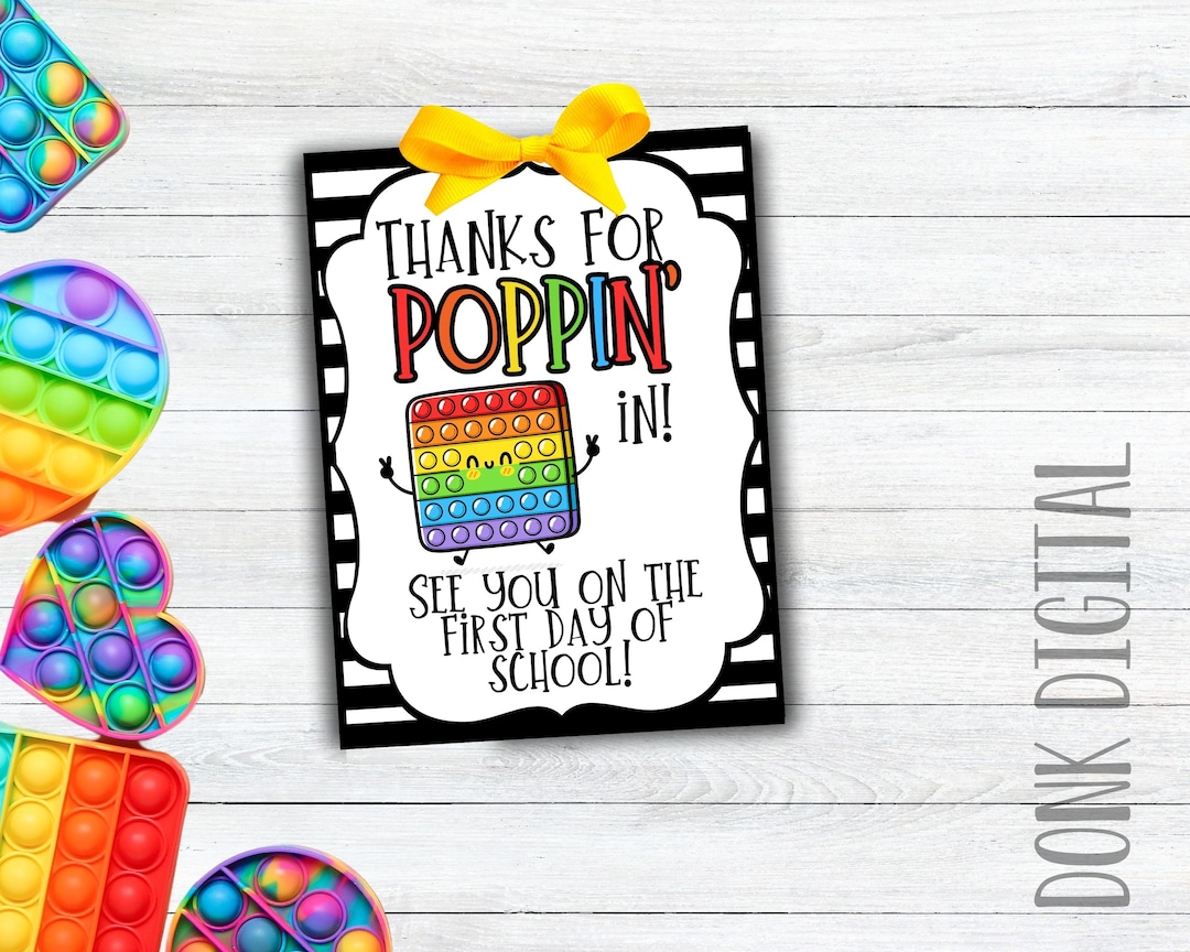 Thanks for Poppin in -student Gift - Classroom Gift - Teacher Printable ...