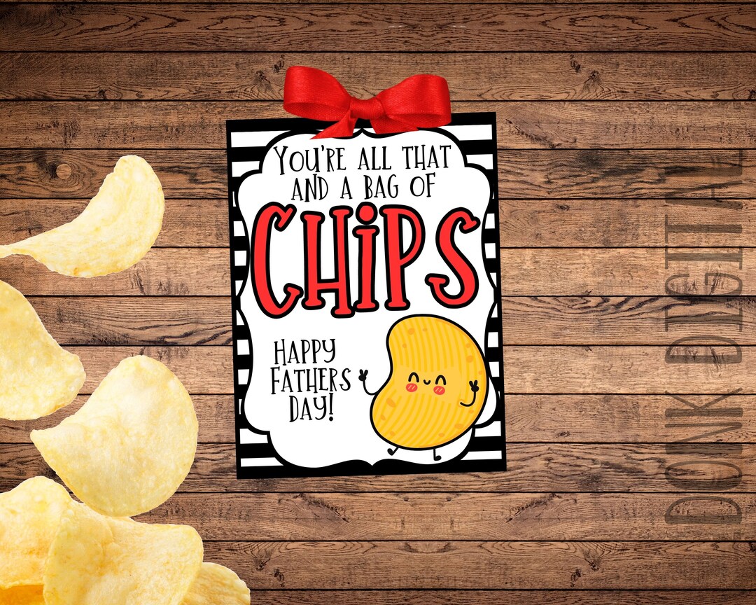Funny Father's Day Chip Tag: Dad Birthday Gift (PDF) - Etsy