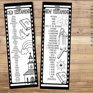 Bible Bookmark Old Testament New Testament Sunday School Printable ...