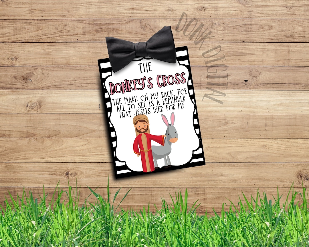 The DONKEYS CROSS -church Easter- Religious Tag - Church Easter ...
