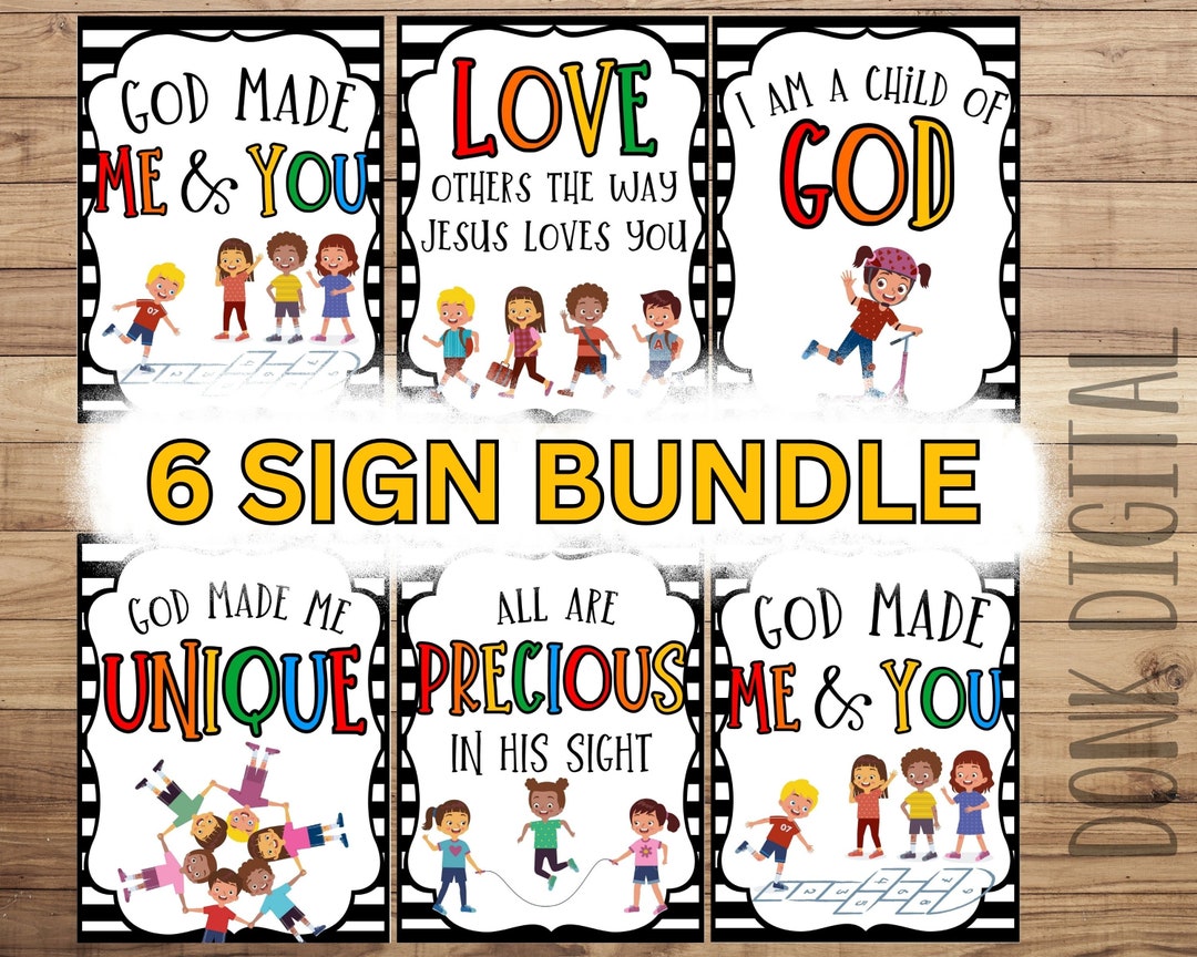 Faith and Diversity Sign Bundle - 8x10- Sunday School Printable ...