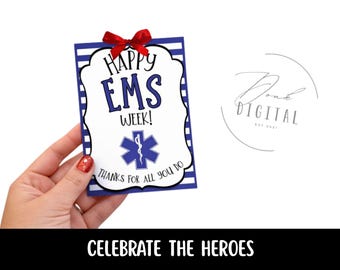 EMS Week Treat Tags Printable / EMS Week Gift Tag / EMS Week Candy Tag ...