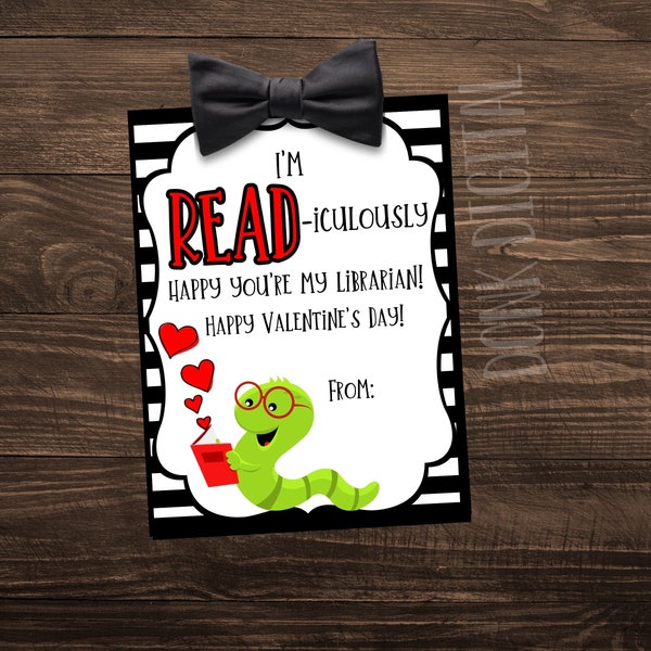 Librarian Valentine - Etsy