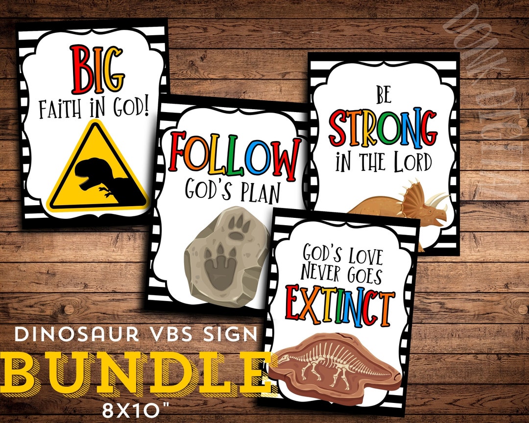 Vacation Bible School Bundle- DINOSAUR- Sunday School Printable ...