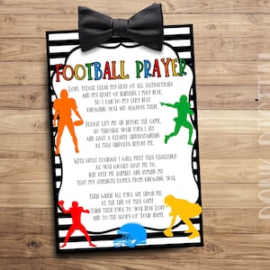 Football Prayer - Team Gift Printable - Sports Tags- Football Gift ...
