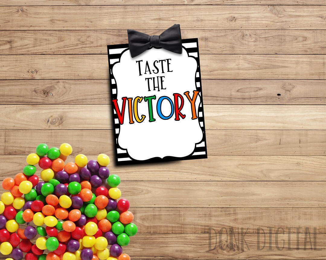 Taste the VICTORY - Good Luck Tag - Team Gift Tags- Competition Gift - Etsy