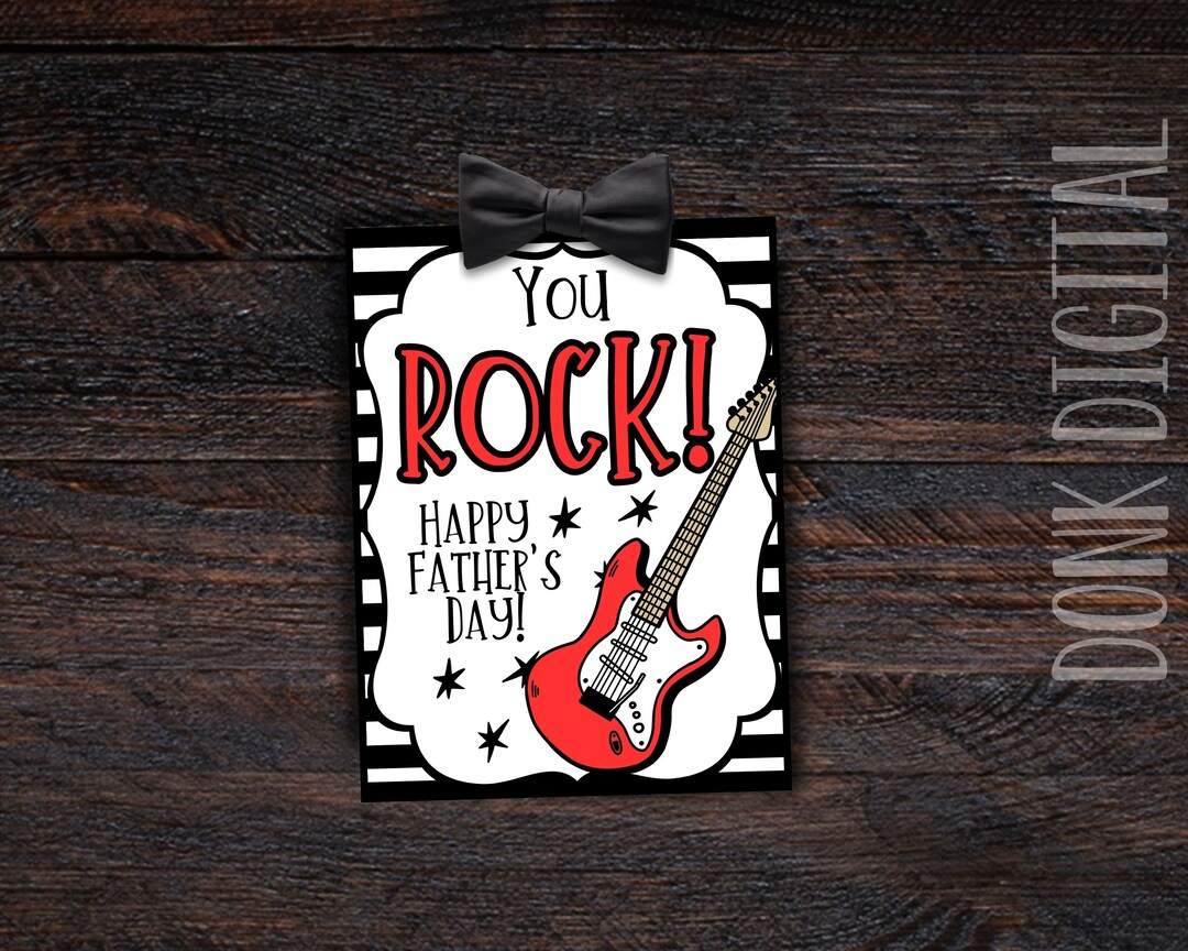 You Rock Father's Day Tag: Guitar Gift (PDF) - Etsy