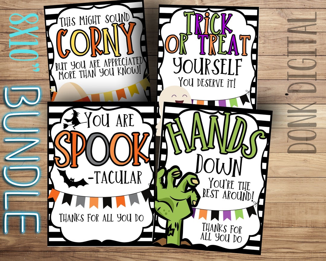 Halloween Appreciation Sign BUNDLE- Employee Appreciation- Teacher ...