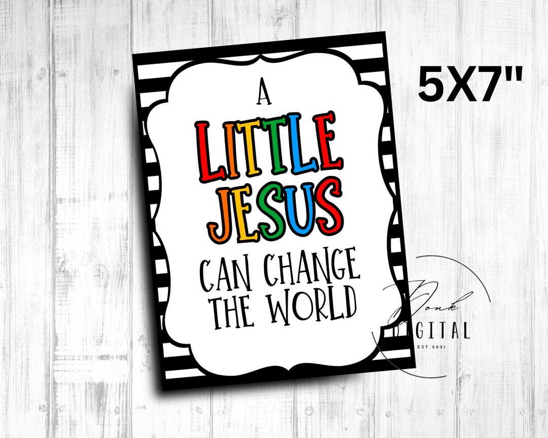 Little Jesus Sign: Sunday School Printable (5x7 PDF) - Etsy