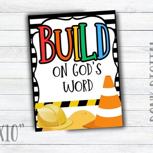 BUILD on God's Word Sign - 8x10- Sunday School Printable - Church ...