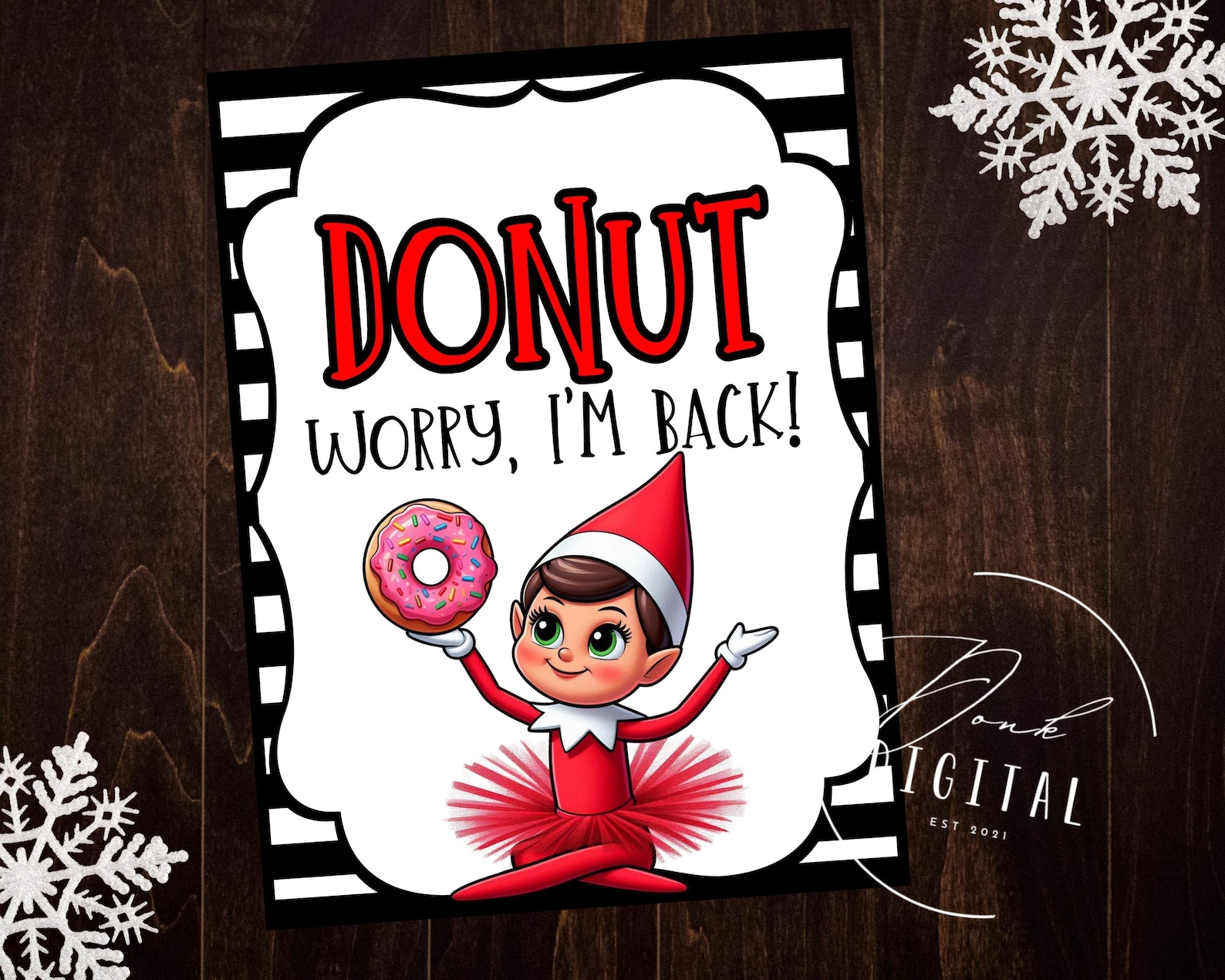 Donut Worry I'M BACK- Elf Notes- Elf Note Printable- Christmas ...