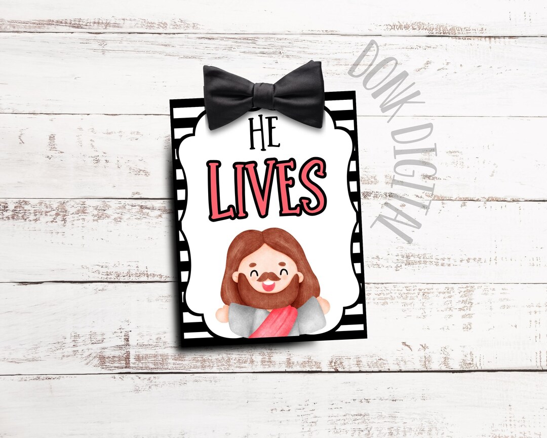 He LIVES -sunday School- Religious Tag - Church Easter - Religious Tags ...