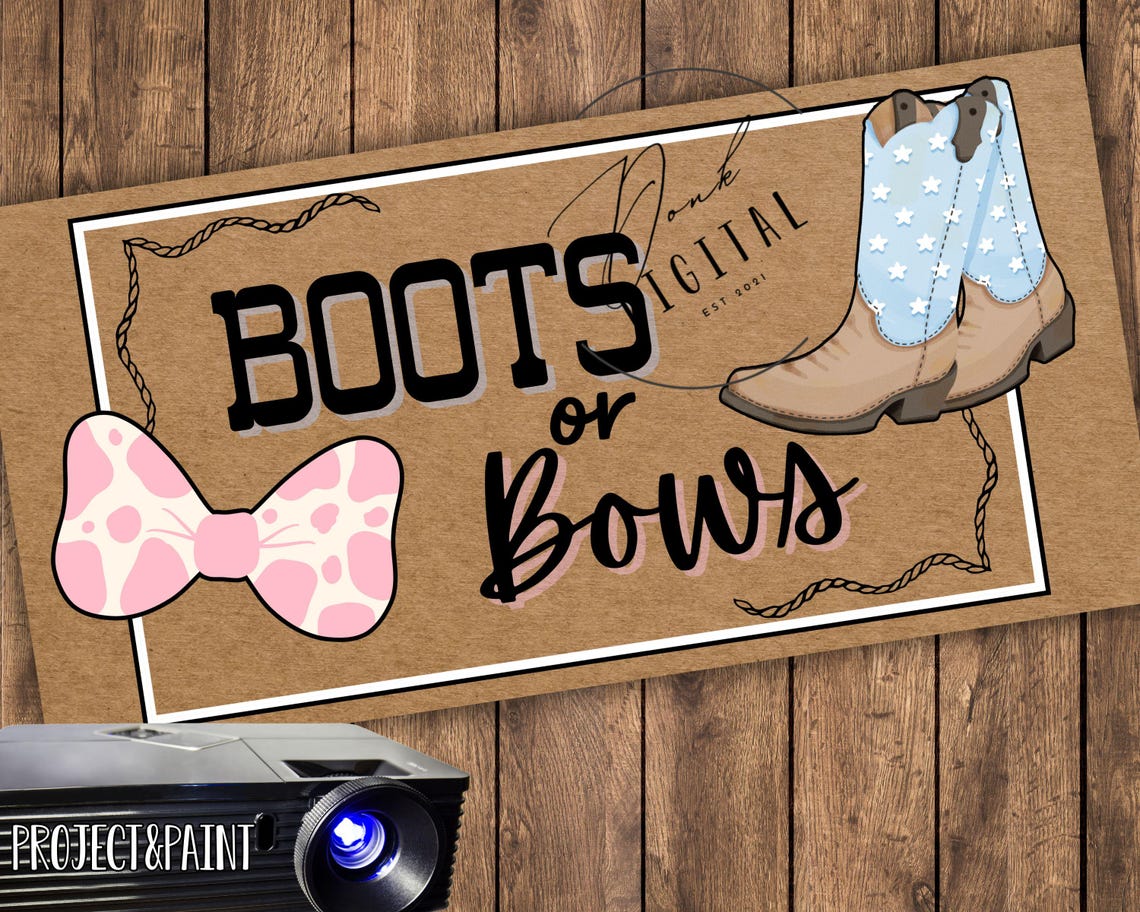 Boots or Bows Baby Shower Banner Template: (PDF) - Etsy