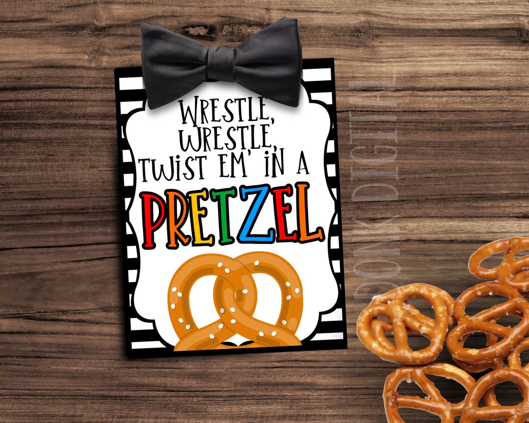 Wrestling Favor Tags – Pretzel Team Gift (PDF File) - Etsy