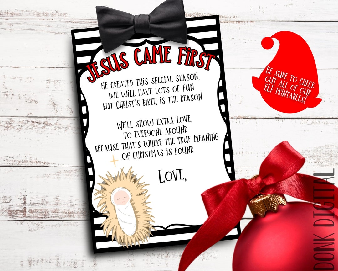 Jesus Came First - Christmas Poem - Christmas Tags- Sunday School ...