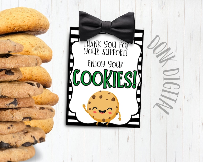 Cookie Thank You Tags: Printable Fundraising Cards (PDF) - Etsy