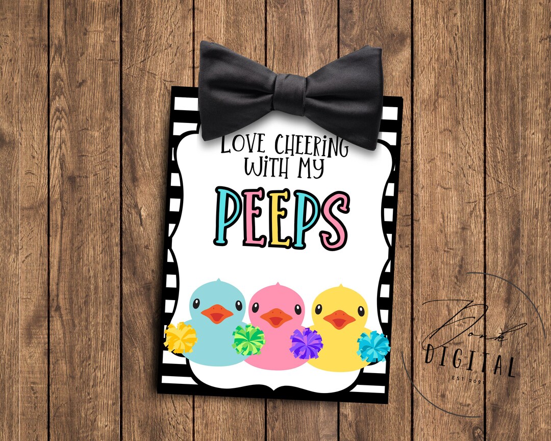 Love Cheering With My PEEPS- Good Luck Favor Tags- PDF File Instant ...