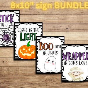 Religious Halloween Sign BUNDLE -8x10- Sunday School Printable - Church ...