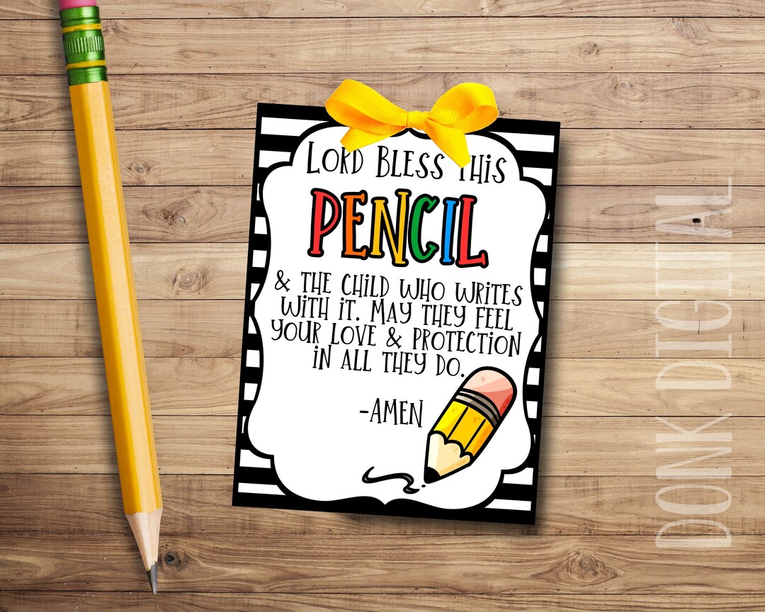 PENCIL BLESSINGS Tag - Sunday School Printable - Church Printable ...