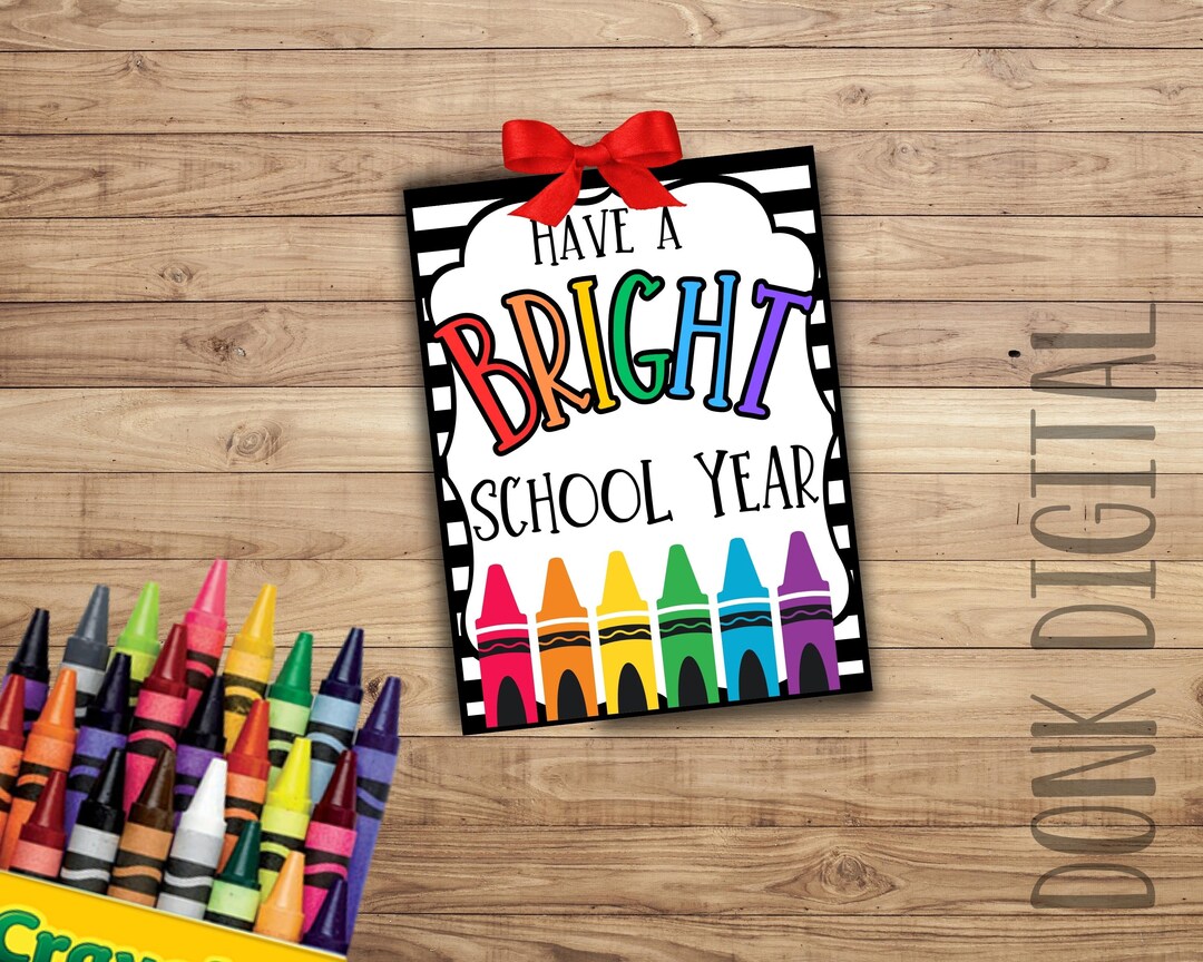 Bright School Year Gift Tag: Printable Back to School Favor (PDF) - Etsy