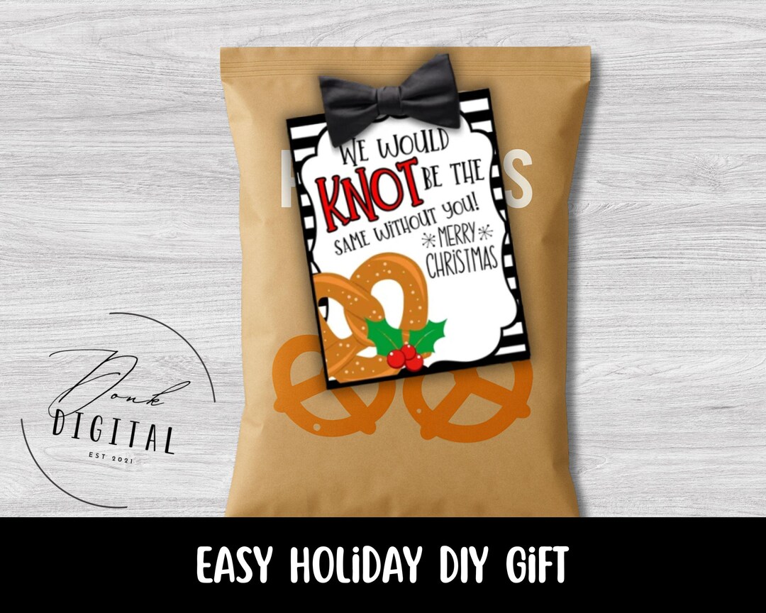 Christmas Pretzel Gift Tag: Neighbor Gift Printable (PDF File) - Etsy