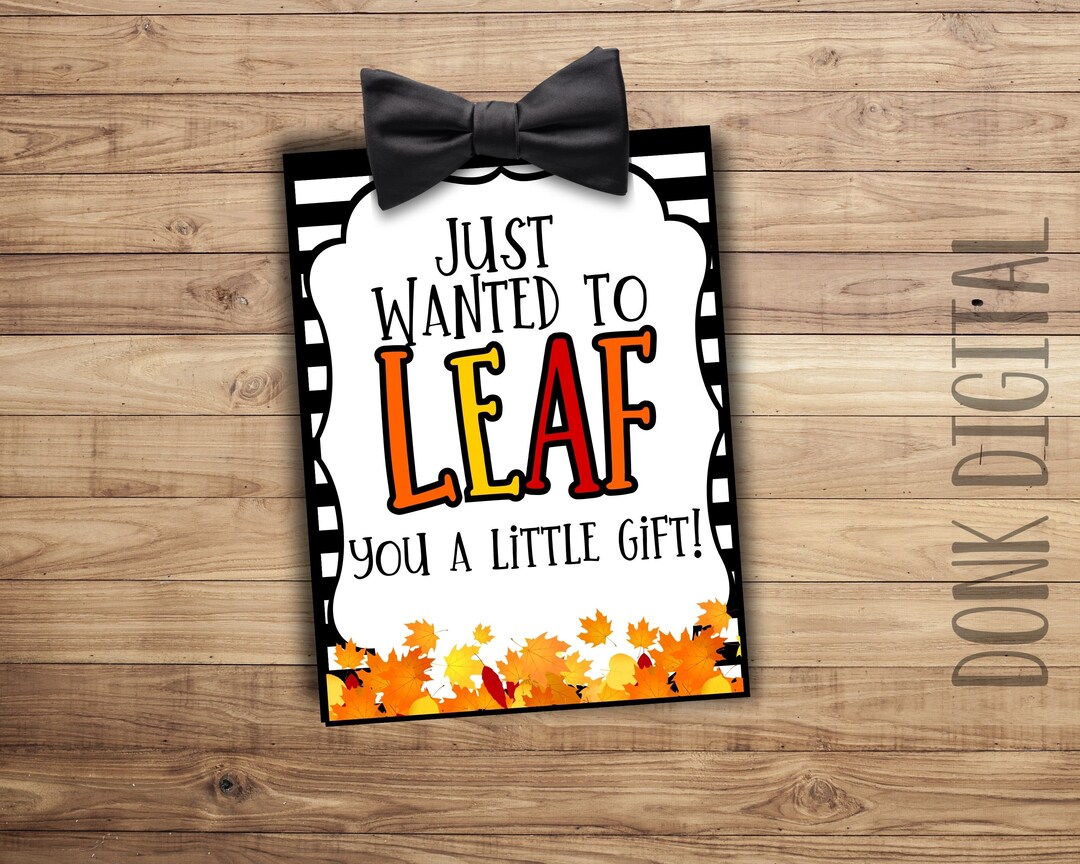 Fall Appreciation Gift Tag: Teacher, Staff, PTO (PDF) - Etsy
