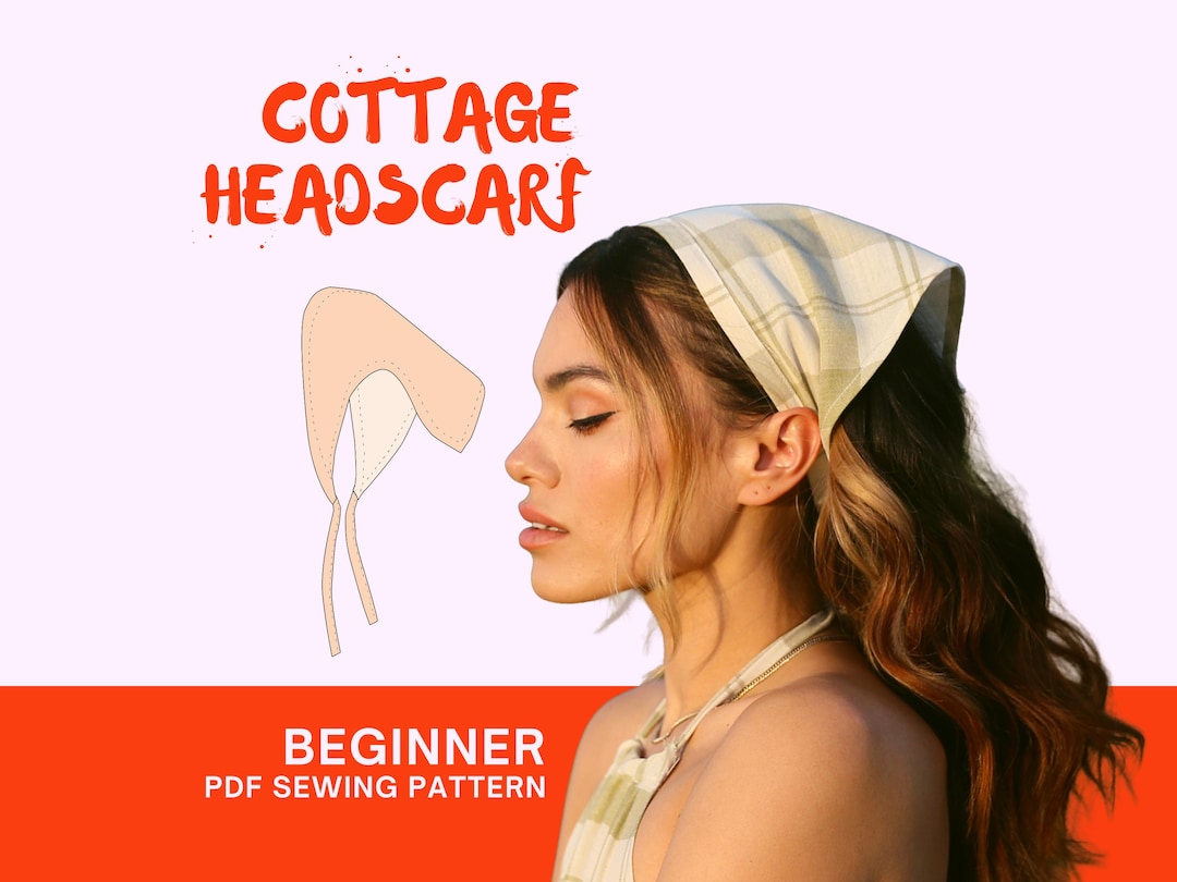 Cottage Core Headscarf Sewing Pattern: Easy 90s Bandana (PDF Pattern ...
