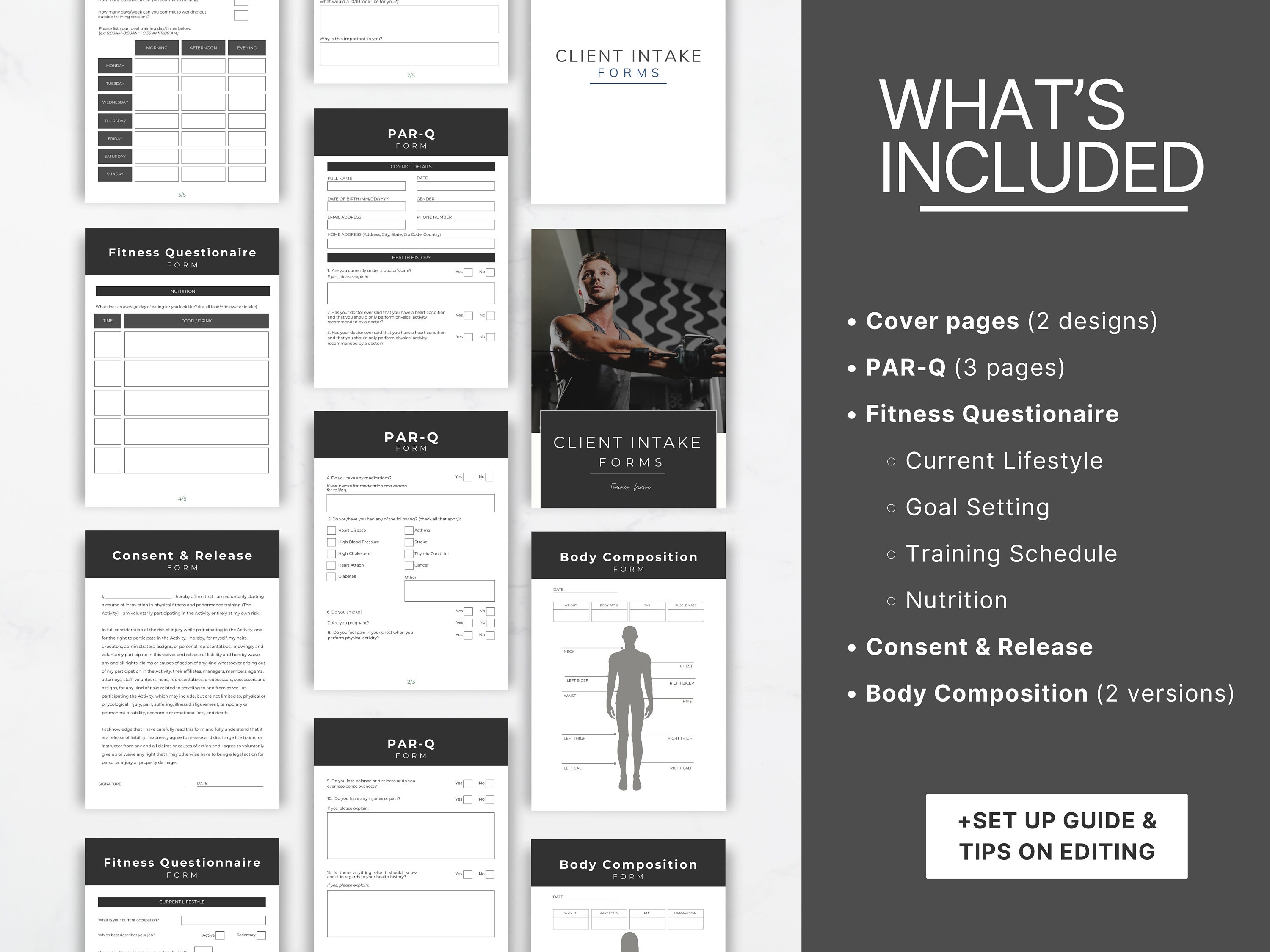 Printable Personal Trainer Intake Forms & Assessment Forms for Personal ...