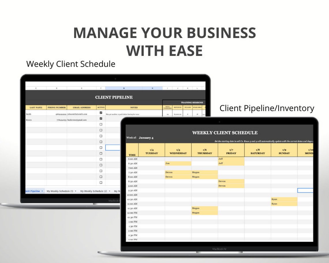Personal Trainer Program Template for Personal Digital Training ...