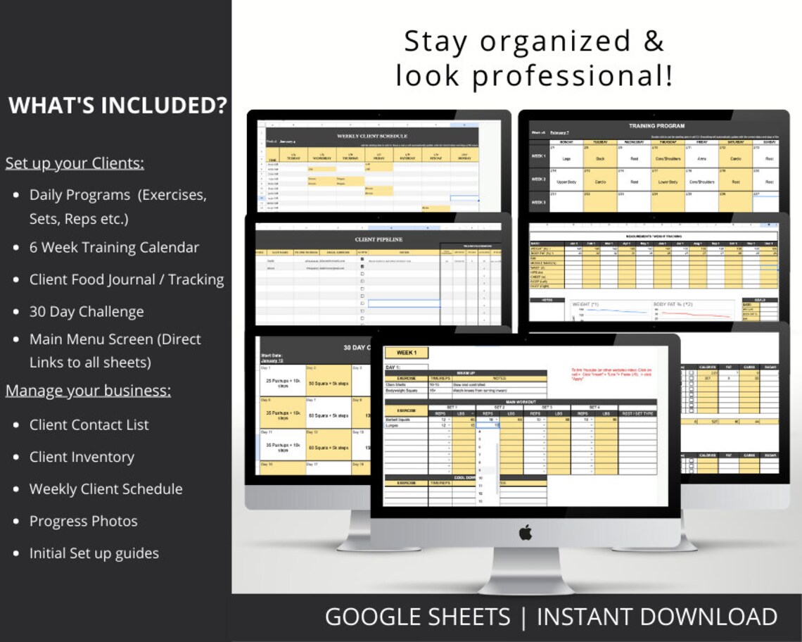 Personal Trainer Program Template for Personal Digital Training ...