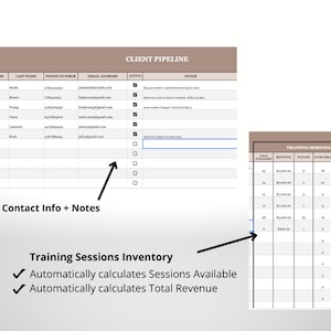 Personal Trainer Client Tracker Templates for Business Management ...
