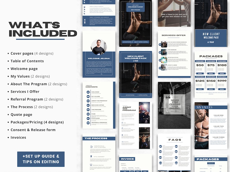 Personal Trainer Client Welcome Packet: Customizable Fitness Program ...