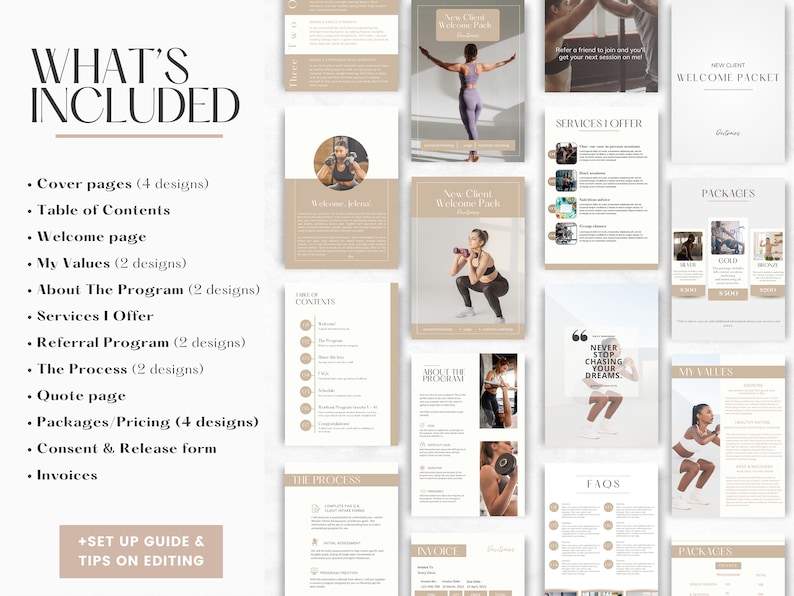 Personal Trainer Welcome Packet Template: Editable Client Onboarding ...
